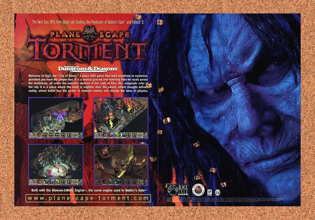 1999 PlaneScape Torment PC Original Ad | Bygone Pixels