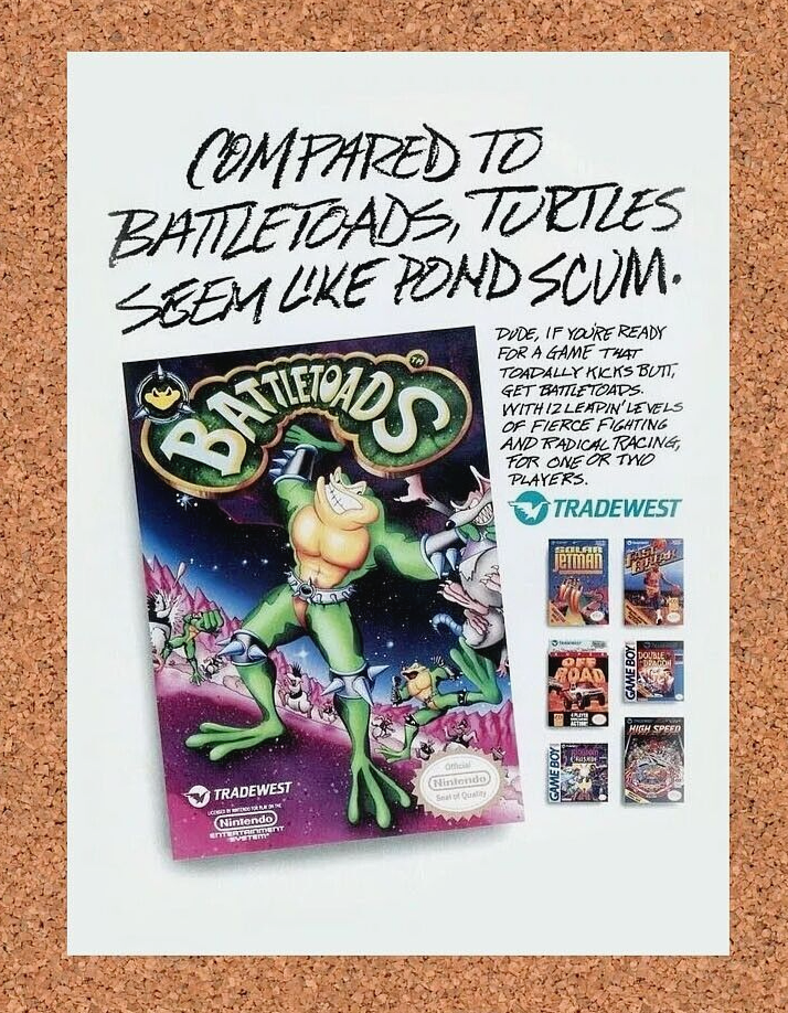 1992 Battletoads NES Original Ad | Bygone Pixels