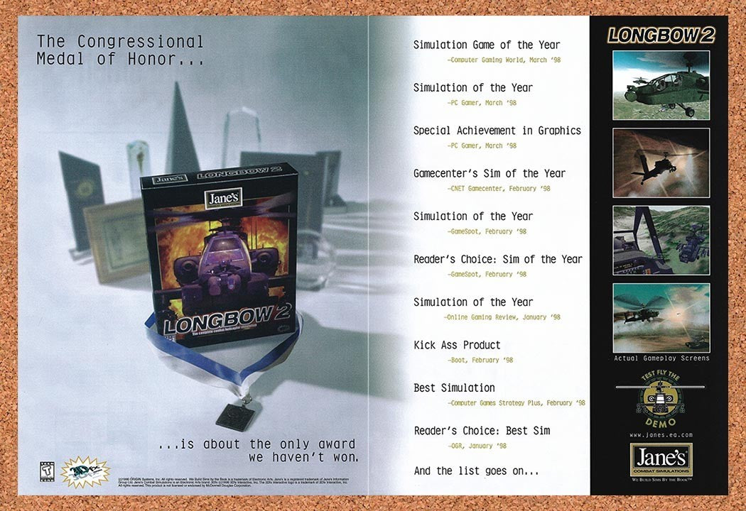 1998 Jane's Longbow 2 PC Original Ad v1 – Bygone Pixels