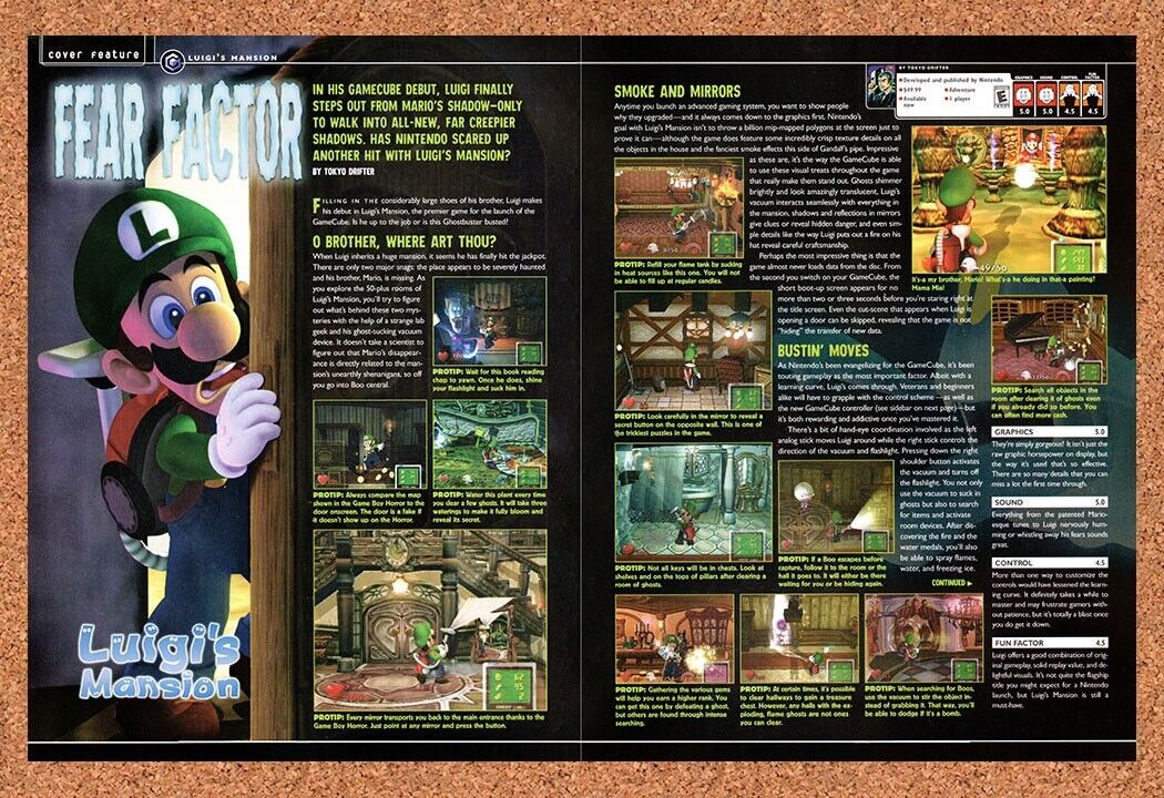 2001 Luigis Mansion GameCube Original Ad v1 | Bygone Pixels